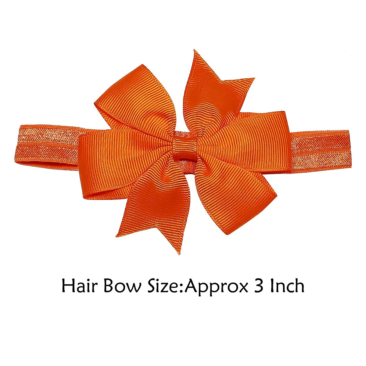 WillingTee Baby Girls Headbands 3" Grosgrain Ribbon Hair Bows Baby Headbands Hair Accessories for Baby Girls Infants Toddlers Newborn