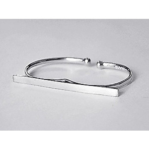 SOVATS Double Finger Band Ring for Women 925 Sterling Silver Rhodium Plated - Simple, Stylish &Trendy Nickel Free Ring Adjustable Size