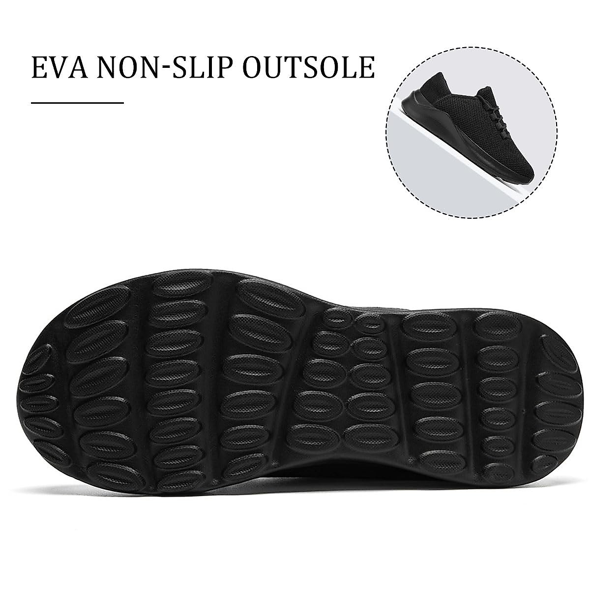 HIIGYL Womens Running Shoes Lightweight Breathable Walking Sneakers Athletic Workout Gym Tennis Shoes All Black Size 9