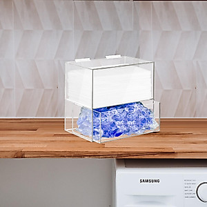 Dryer Sheet Holder, Laundry Detergent Sheets Dispenser and Dryer Sheet Dispenser, Acrylic Dryer Sheet Container Box for Laundry Room Organization, applicable to earth breeze,sheet laundry club