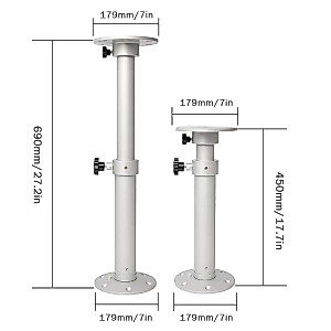 Flylin Adjustable Table Pedestal Detachable Table Base Stand Leg Base Mount Frame 17.8‑27.2 inch Aluminum Alloy Table Base Kit for RV Boat Yacht (1#)