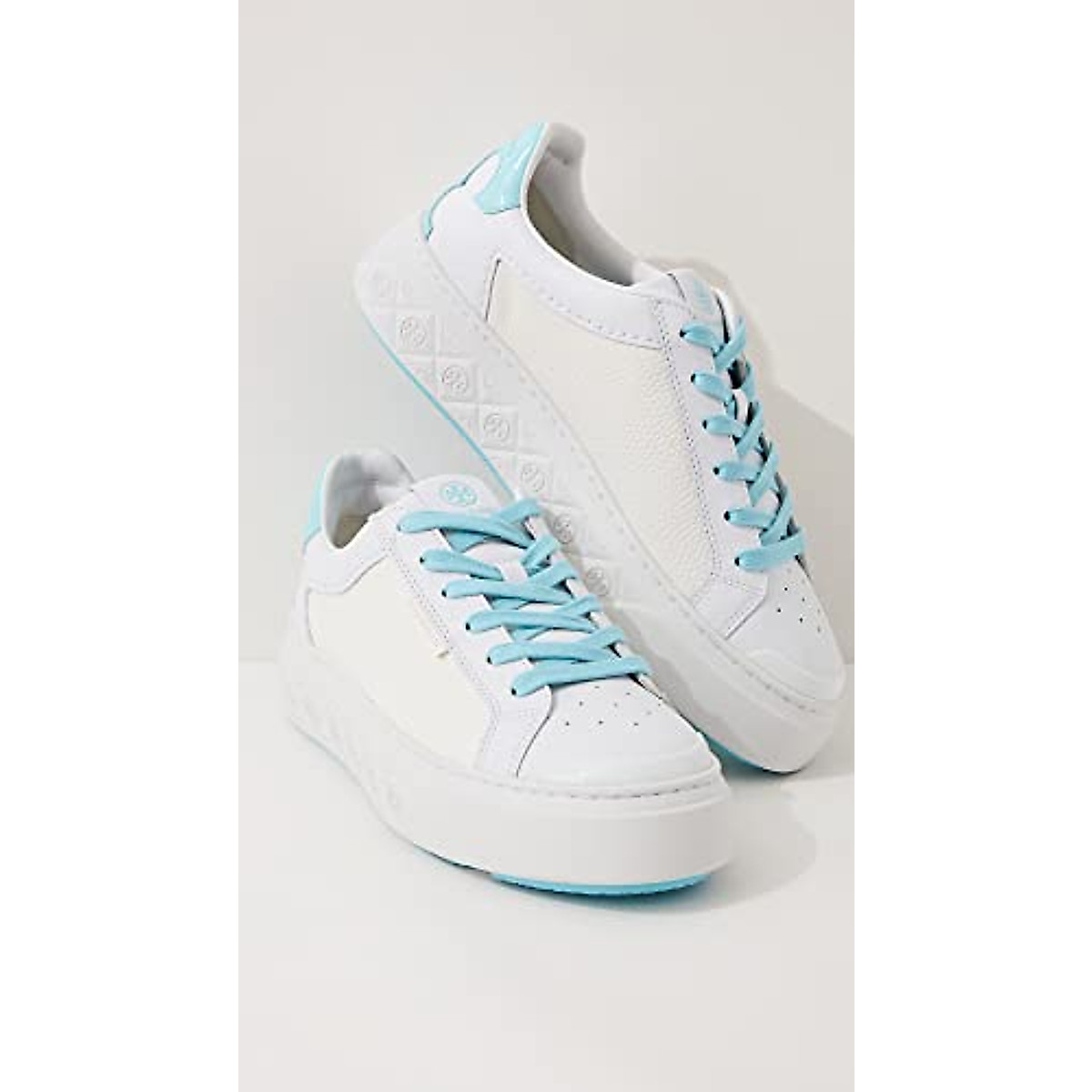 Tory Burch Women's Ladybug Sneakers, Titanium White/Island Blue, 8 Medium US