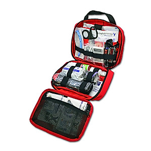 Lightning X Rip-Away Officer's Patrol Tactical Gunshot & Trauma IFAK Kit w/Headrest Mount - RED