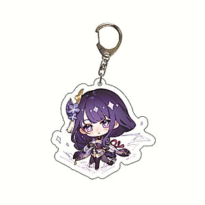 Genshin Impact Case for Samsung Galaxy Note 10 Plus, Anime Game Genshin Impact Raiden Shogun Design Soft Silicone Cover Phone Case for Samsung Note 10 Plus (with Cute Figure Keychain)