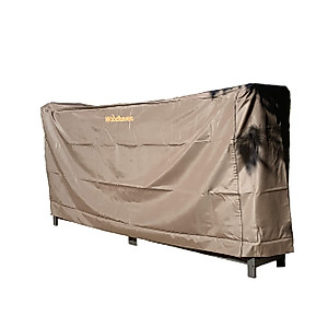 Woodhaven 10 Foot Waterproof Full Cover - Covers 1/2 Cord Plus Outdoor Firewood Rack - Reinforced Vinyl With Velcro Straps - Keeps Logs Dry (Brown)