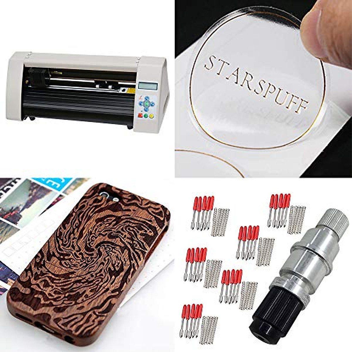 30 pcs (30/45/60 Degree) AFUNTA Blade Vinyl Cutter Plotter Cutting Blades for Roland & Most Domestic and Imported Plotter with Blade Holder Base