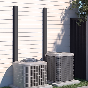 Flamorrow Metal Line Set Cover Kit, Decorative AC Line Cover Kit for Mini Split Air Conditioners and Central AC, Heat Pump Systems, 6 x 4 inch, Black