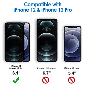 JETech Privacy Screen Protector for iPhone 12/12 Pro 6.1-Inch, Anti Spy Tempered Glass Film, 2-Pack