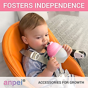 ANPEI 3-in-1 Weighted Straw Sippy Cup Conversion Kit for Comotomo Bottles | Versatile, Leak-Proof - Easy-to-Use Solution for Babies and Toddlers | Compatible with 5oz & 8oz Bottle (Pink)