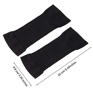 WILLBOND 4 Pairs Arm Sleeves Arm Elastic Compression Arm Shapers Sport Fitness Arm Shapers for Women Girls (black)