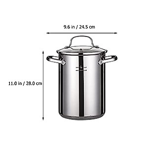 Hemoton Stainless Steel Frying Pot with Lid and Basket Deep Frying Pan Japanese Tempura Fryer with Mesh Steamer Basket for French Fries Chicken Kitchen Use