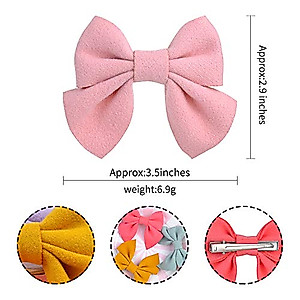 32PCS/16Colors 3.5 Inches Baby Girls Hair Bows Clips Alligator Clips Felt Woolen Hair Barrettes Hair Accessories for Toddlers Infants Kids and Little Girls