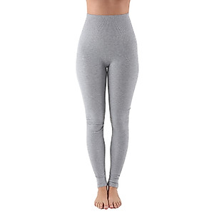 AEKO Women's Yoga Pants Soft Cotton Blend High Waist Workout Leggings (S/M USA 2-6, LHW010N-L.Gry)