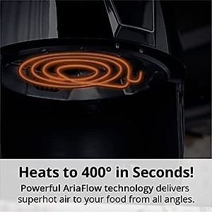 Aria Teflon-Free 5 Qt. Ceramic Air Fryer with Recipe Book, White