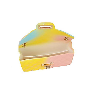 Jelly Purse for Women Rainbow Quilted Crossbody Evening Shoulder bag by Soulfina (Multi I)