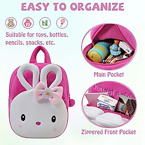Toddler Backpack for Girls, ChaseChic Cute Cartoon Mini Plush Lightweight Soft Baby Backpack, Daycare backpack, Bunny