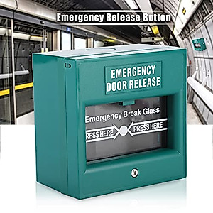 Broken Glass Fire Emergency Exit, Door Emergency Exit Fire Alarm Button Release Safety Button for Home/Business Security Fire Emergency Box