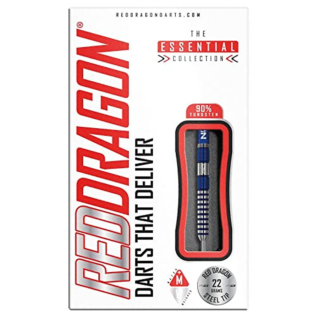 RED DRAGON Polaris: 22 gram Tungsten Professional Darts Set with Flights and Nitrotech Shafts (Stems)