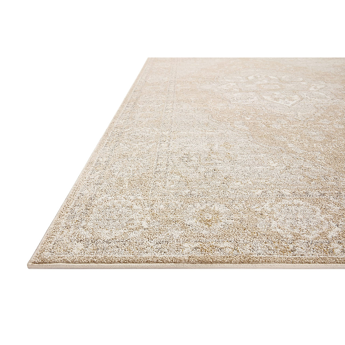 Loloi Odette Collection 6'-7" x 9'-6" Area Rug in Beige/Silver - Designer Long Runner Rug, Neutral Runner Rug for Hallways & Entryways, High-Traffic Area Rug