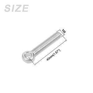 METALLIXITY Shoulder Swing Lifting Bolt (M8x40mm) 2Pcs, 304 Stainless Steel Eye Bolts - for Home Renovation, Pipeline Gate Valves Fasteners, Silver