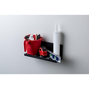 Duck EasyMounts Heavy-Duty Drywall Shelf, Multipurpose Shelf for Garage Organization, Workbenches, Tool Sheds, Pantries, 11.75" x 4.25", Black, 1 Pack