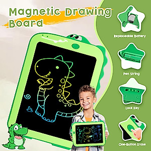 Teriph LCD Writing Tablet for Kids, Colorful Toddlers Toys Drawing Board, Educational Kid Toys, Doodle Pad Dinosaur Toys for 2 3 4 5 6 7 8 Year Old Boys Girls Birthday Party Christmas Gifts,8.5inch