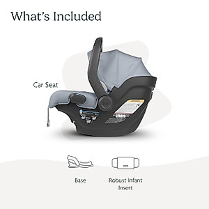 UPPAbaby Mesa V2 Infant Car Seat/Easy Installation/Innovative SmartSecure Technology/Base + Robust Infant Insert Included/Direct Stroller Attachment/Gregory (Blue Mélange/Merino Wool)