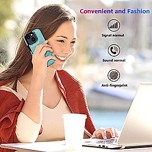 Designed for iPhone 13 Case with Card Holder,Slim Flip Cover for Woman Mandala Emboss PU Leather with Kickstand Credit Card Slots Magnetic Clasp Wallet Phone Case for iPhone 13,6.1 Inch (Mint)