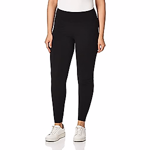 Juicy Couture Women's Essential High Waisted Cotton Legging, Deep Black, Medium