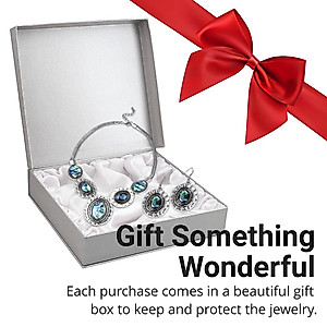 Shop LC Abalone Shell Necklace & Earrings Set in Stainless Steel - Genuine Handmade Abalone Boho Costume Jewelry Set for Women - Natural Abalone Bali Hammered Jewelry Costume Jewelry for Women