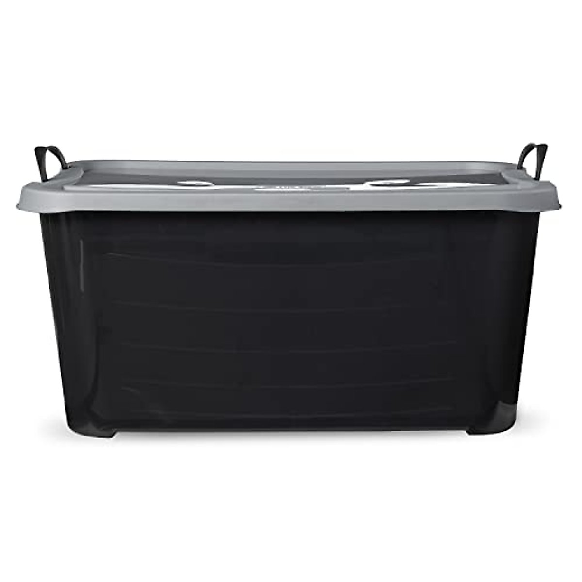 Life Story Multi-Purpose 55 Quart Stackable Storage Container with Secure Snapping Lids for Home Organization, Black (6 Pack)