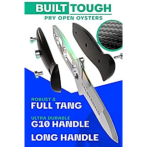 Dalstrong Oyster Shucking Knife - 3" Professional Clam and Shellfish Tool - Gladiator Series Elite - Forged German High-Carbon Steel - G10 Handle - Sheath Included - NSF Certified
