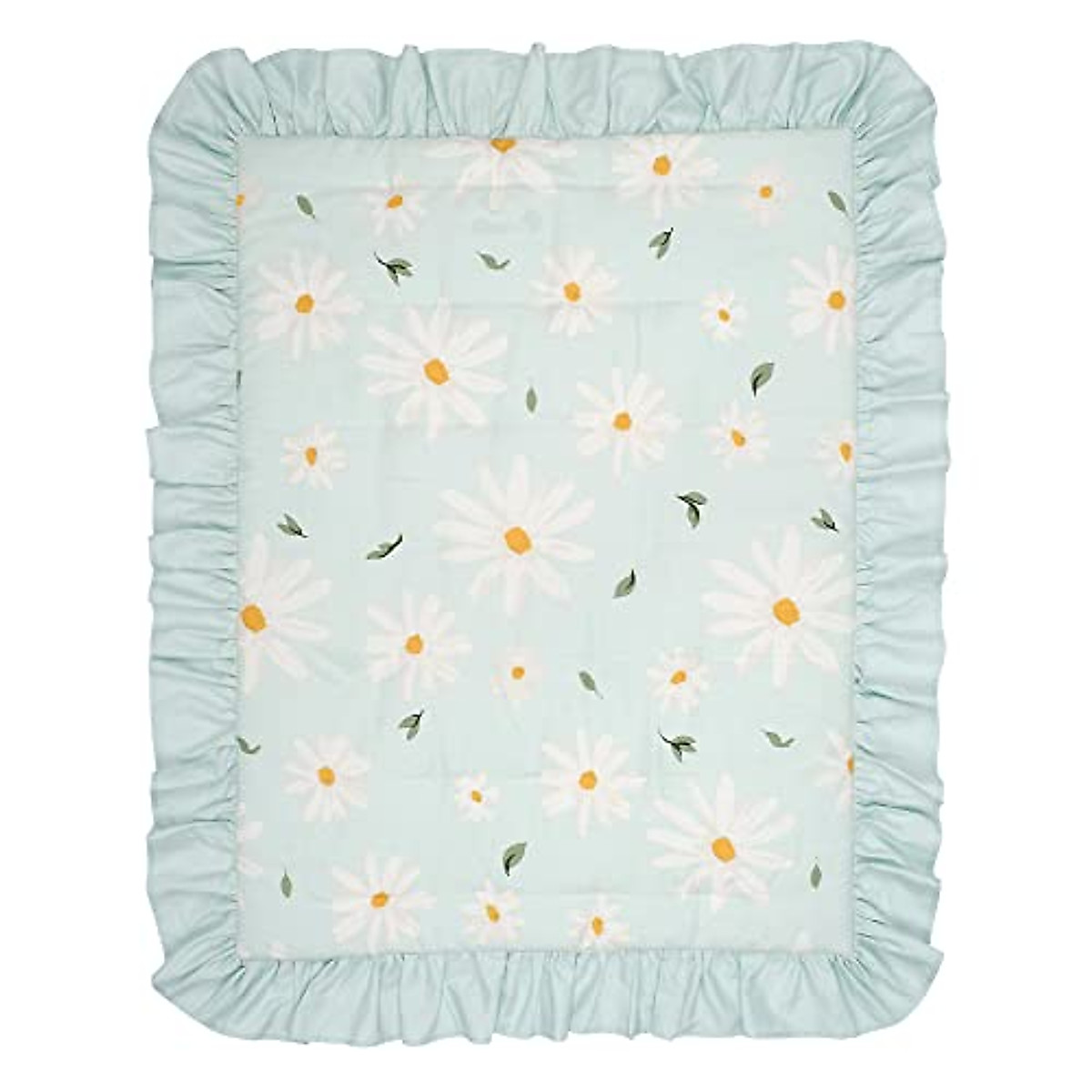Lambs & Ivy Sweet Daisy Blue/White 3-Piece Floral Baby Crib Bedding Set