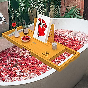 Premium Bathtub Tray Caddy - Expandable Bath Tray - Adjustable Bathroom Tray for Tub - Luxury Bath Caddy Tub Table - Unique House Warming Gifts New Home…