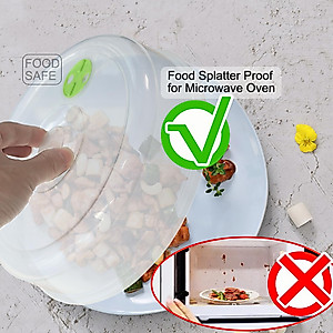 Bealuffe Microwave Covers for Food 5 PCS Microwave Splatter Lid Cover Dish Cover Plate Splatter Shield for Microwave Oven