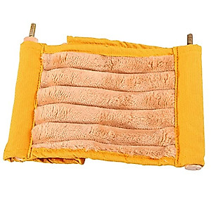 HANFAIRS Bird Nest House Winter Warm Parrot House Bed Hammock Tent Toy Bird Cage Perch Stand for Parrots Budgies Parakeet yellow