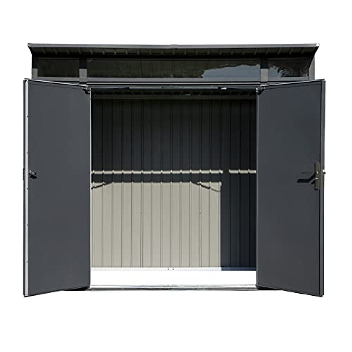 Sojag 8' x 5' Denali Outdoor Lockable Steel Storage Building with Windows, Anthracite