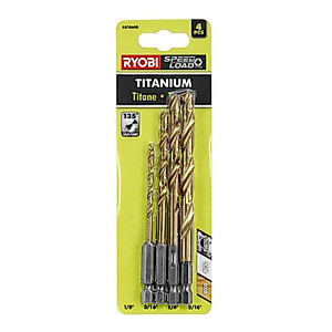 Ryobi Hex Shank Pilot Titanium Drill Bit Set (4-Piece)