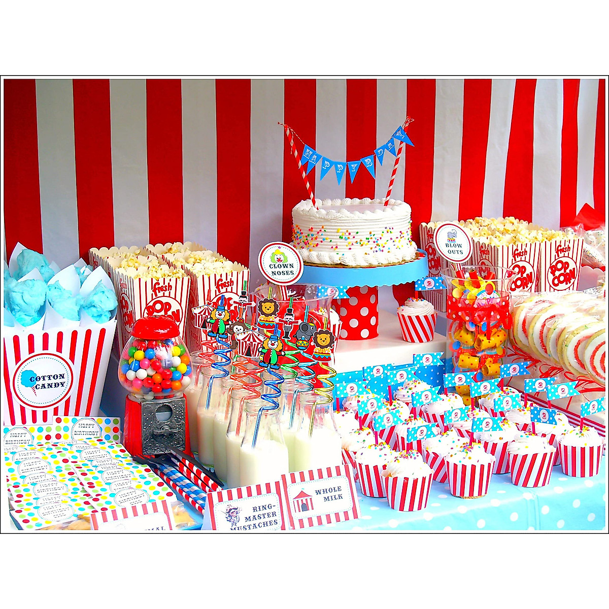 Carnival Circus Party Favors Carnival Straws 24pcs Circus Carnival Party Decorations Supplies Carnival Circus Plastic Straws Carnival Goodie Bags Stuffers for Carnival Birthday Party Supplies