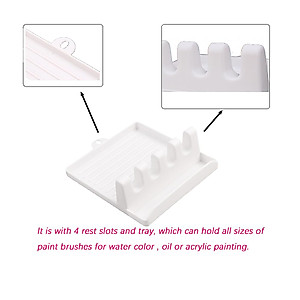 TTBellok 3 PCS Washable Paint Brush Holder, Painting Brush Stand Rest With 5 Slots for Oil Watercolor Acrylic Painting