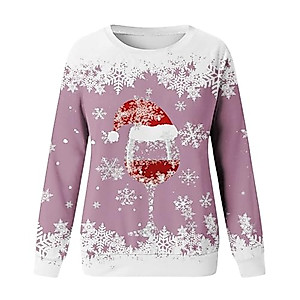 Christmas Sweatshirts for Women Fall Sweater for Women 2023 Merry Christmas Shirts Women Christmas Shirts for Women Cute Cold Shoulder Trendy y2k Outfits Long Sleeve top Floor Length Women’s