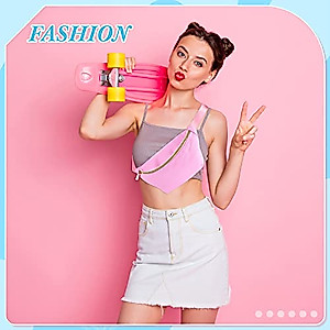 Amylove 9 Pieces Fanny Packs Nylon Waist Bag Zipper Travel Running Bag with Adjustable Strap for Women Men Girls Kids (Bright Colors)