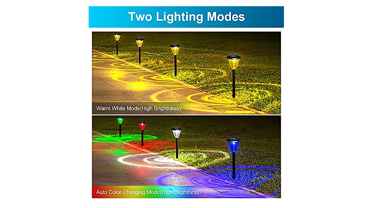 Bright Solar Pathway Lights: Color Changing & Warm White