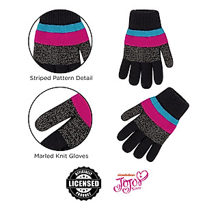 Nickelodeon Girls Winter Hat, Scarf, And Kids Gloves Sets, Jojo Siwa Beanie For Ages 4-7