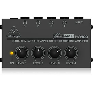 Behringer U-Phoria UMC404HD & MICROAMP HA400 Ultra-Compact 4 Channel Stereo Headphone Amplifier