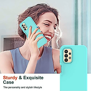 LeYi for Samsung Galaxy A13 5G Phone Case: Galaxy A13 5G Case with [2 x Tempered Glass Screen Protector], Full-Body Shockproof Soft Liquid Silicone Protective Phone Case for Samsung A13 5G, Mint