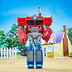 Transformers Toys EarthSpark Spin Changer Optimus Prime 8-Inch Action Figure with Robby Malto 2-Inch Figure, Robot Toys for Ages 6 and Up