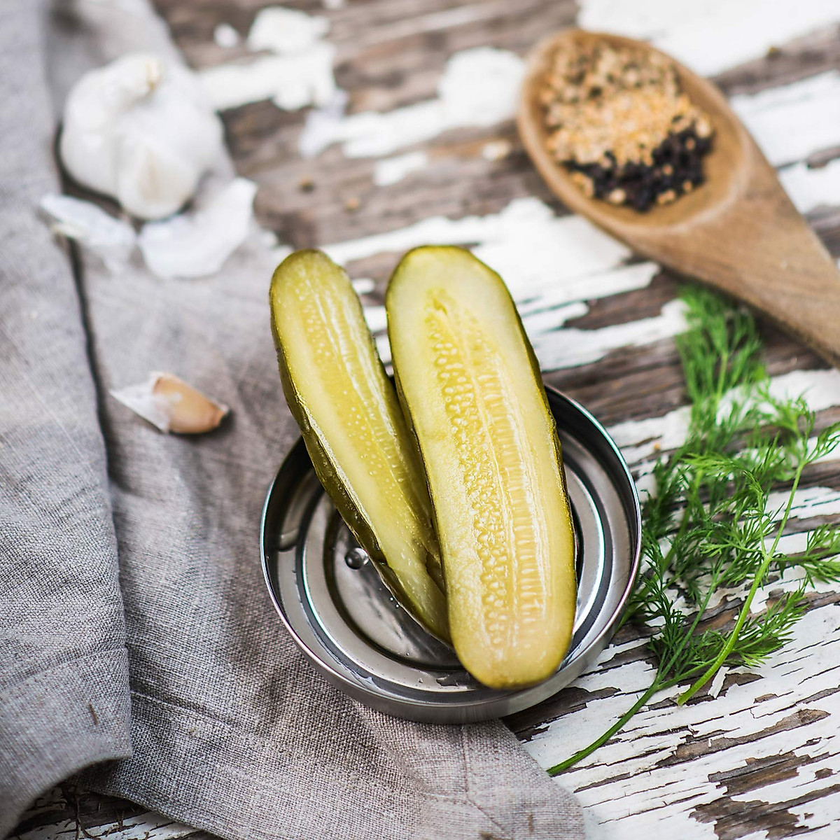 Mother’s Puckers - Classic Home-Style Garlic Dill Pickles - Crisp, Crunchy Gourmet Pickle Halves - non-GMO, Kosher, Sugar-Free, Gluten-Free 24oz Jar (2-pack)