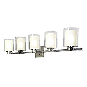 Design House 556175 Oslo 5 Light Vanity Light, Satin Nickel