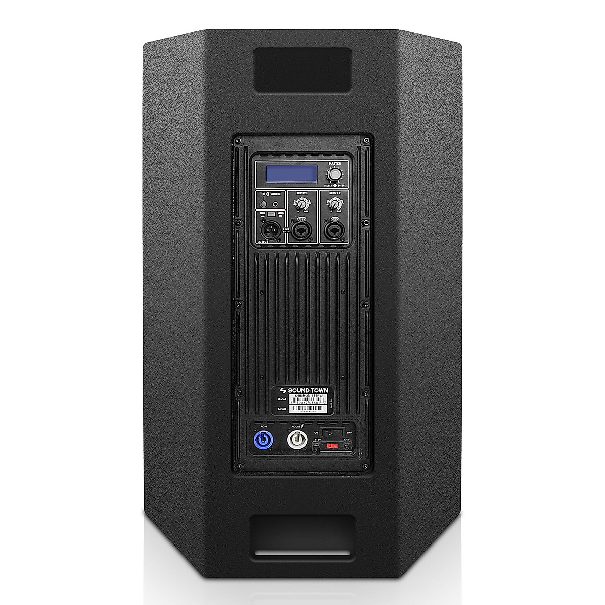 Sound Town Oberon Series 15" 1400W Powered PA/DJ Speaker with 2-Channel Mixer and Onboard DSP, TWS Bluetooth, Plywood, Black (OBERON-115PW)